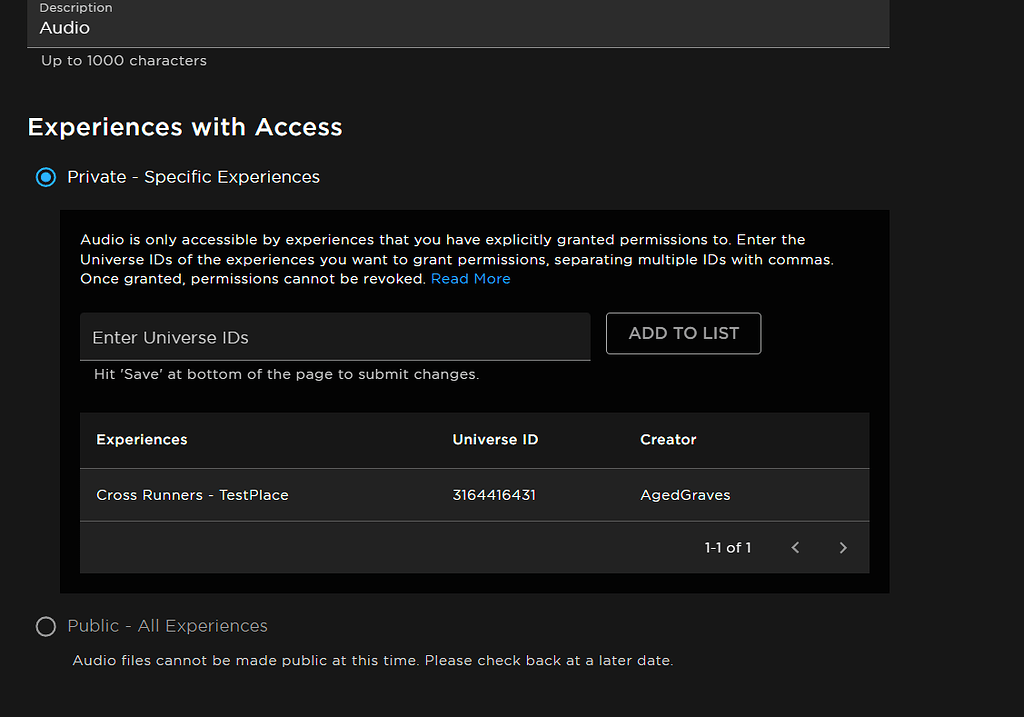 When will Audio be made public again? - Platform Usage Support - Developer Forum | Roblox