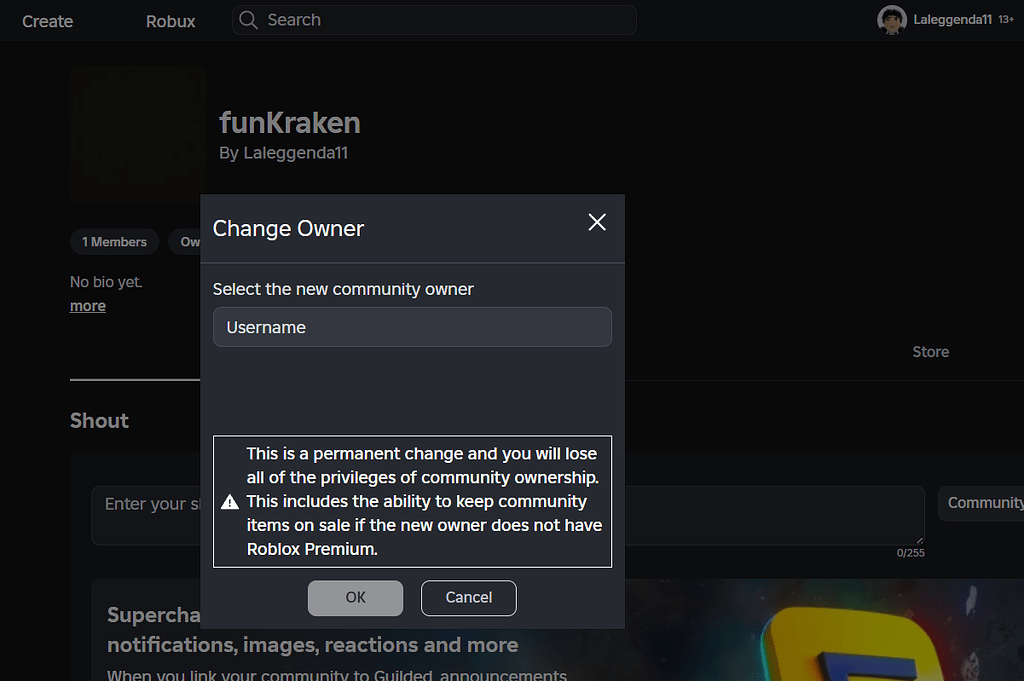 Can't leave a group when i'm the only member in it - Roblox Application and Website Bugs ...