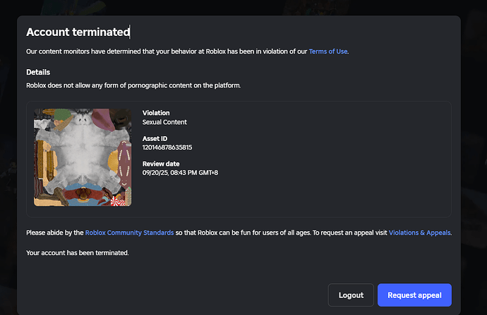 Four hours ago, my account was **terminated** - Platform Usage Support ...