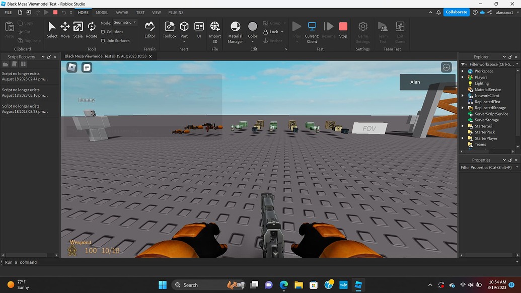 Animations on Viewmodel not working - Scripting Support - Developer Forum | Roblox