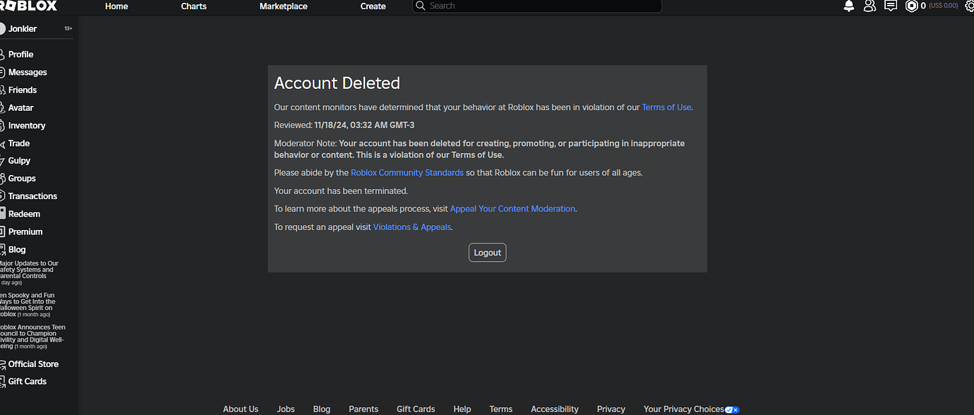 Termination for actions of another accounts that aren't my fault ...