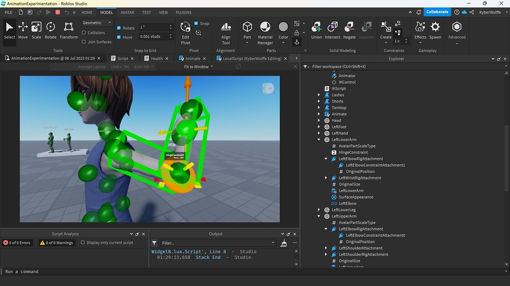 HingeConstraint failing to restrict IK motion on character - Scripting Support - Developer Forum ...