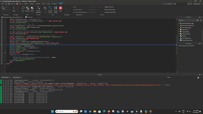 Roblox Script Refuses add leaderstats with SaleValue - Scripting Support - Developer Forum | Roblox