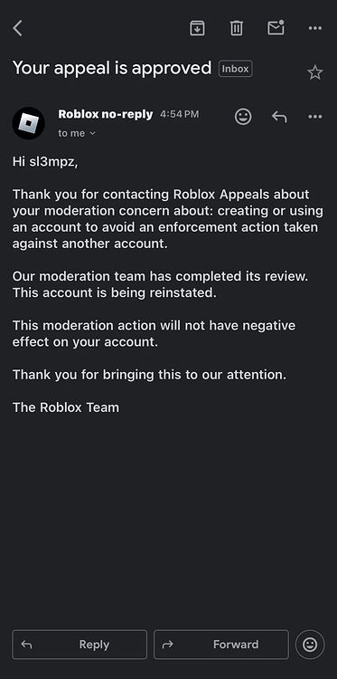 Appeals Process - Platform Usage Support - Developer Forum | Roblox