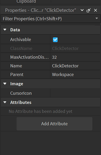 How to change the cursor in rbx Studio while still letting a click detector change the cursor ...