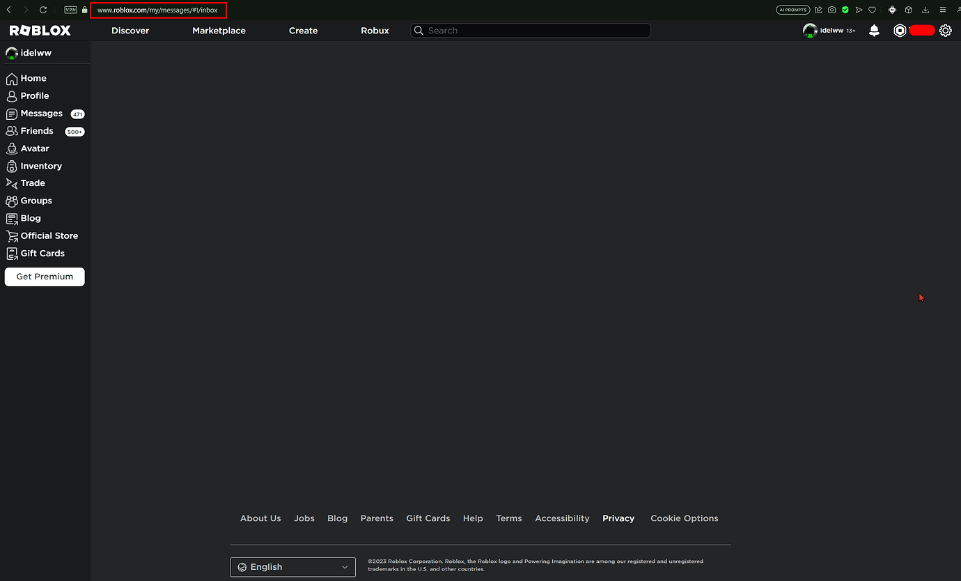 So many stuff from Roblox fails to load, such as: inbox, friends list ...