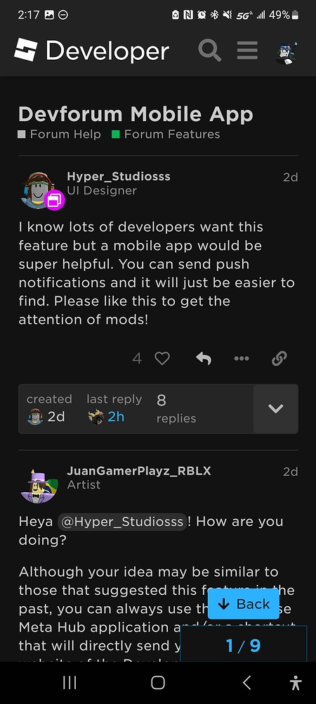 Devforum Mobile App - Forum Features - Developer Forum | Roblox
