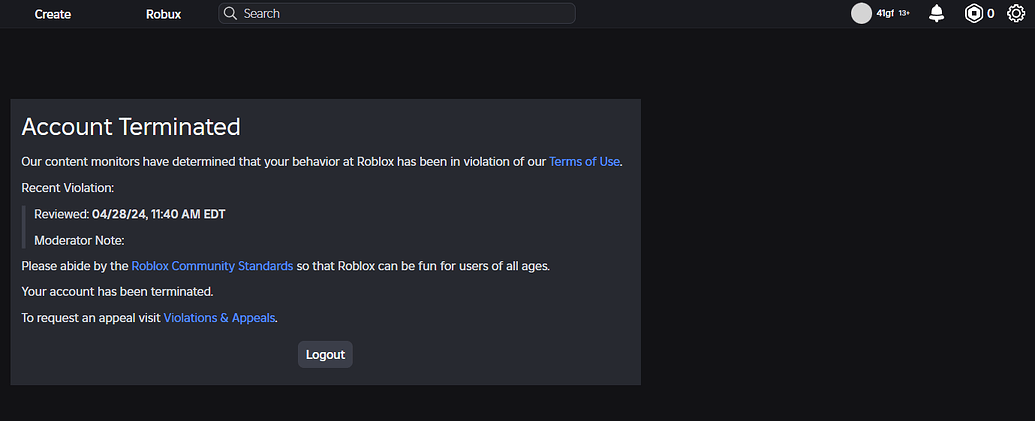 Wrongly terminated, main account being wrongly punished for it and hasn ...