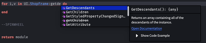 :GetDescendants() returns {any} instead of {Instance} - Studio Bugs ...