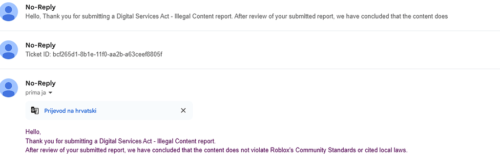 Illegal Content Report under EU Digital Acts - Roblox Application and ...
