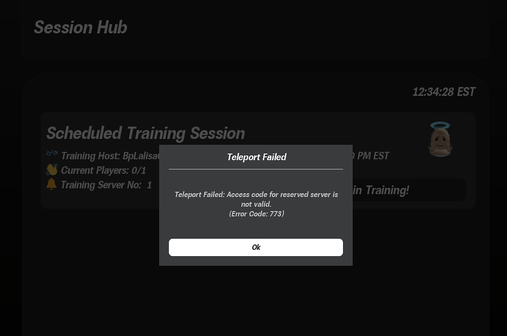 Roblox Server Reserved issue, training hub! (error code 773) - Scripting Support - Developer ...