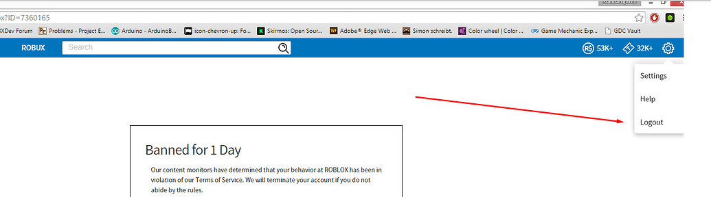 Can not log out on "banned" page - Website Bugs - Developer Forum | Roblox