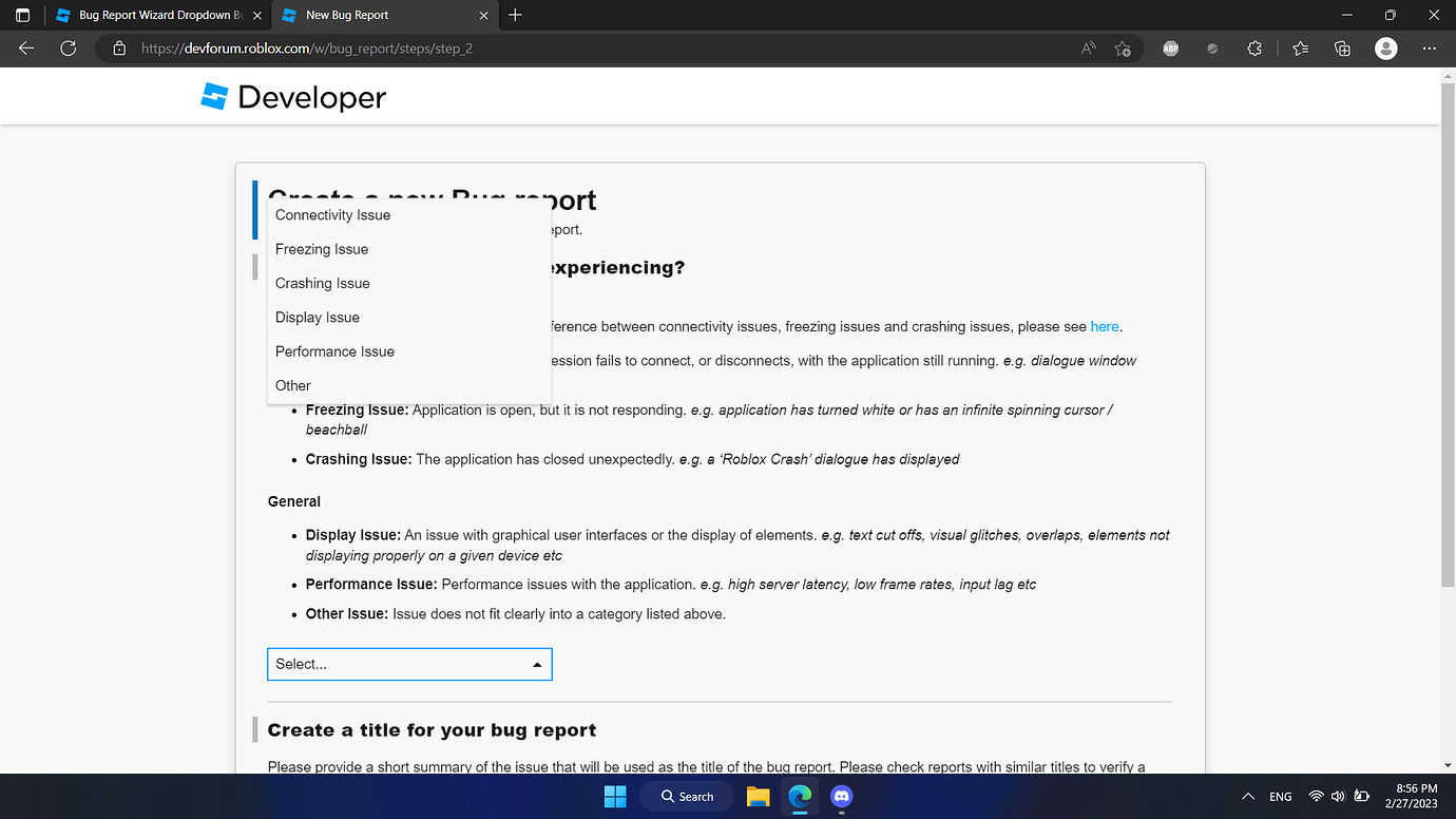 Bug Report Wizard Dropdown Button Choices Appearing In Incorrect Locations - Forum Bugs ...