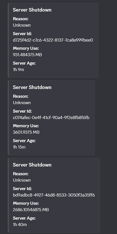 Servers randomly shutdown for no apparent reason (Error Code 288 ...
