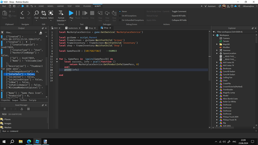 Problem With Gamepass Getproductinfo Scripting Support Developer Forum Roblox