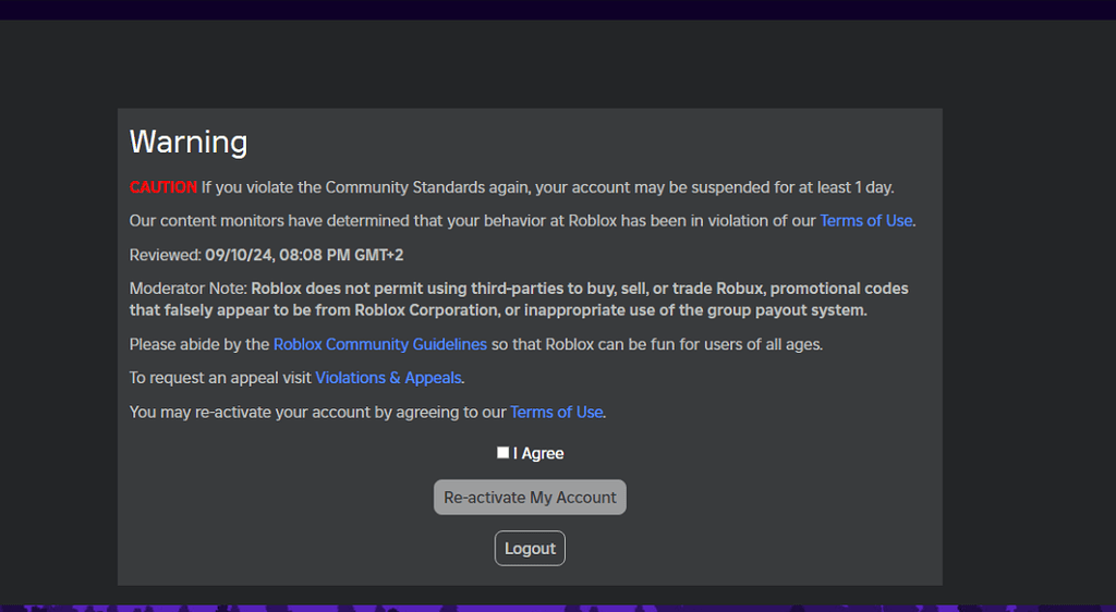 Account Getting Random Warns Ban Platform Usage Support Developer