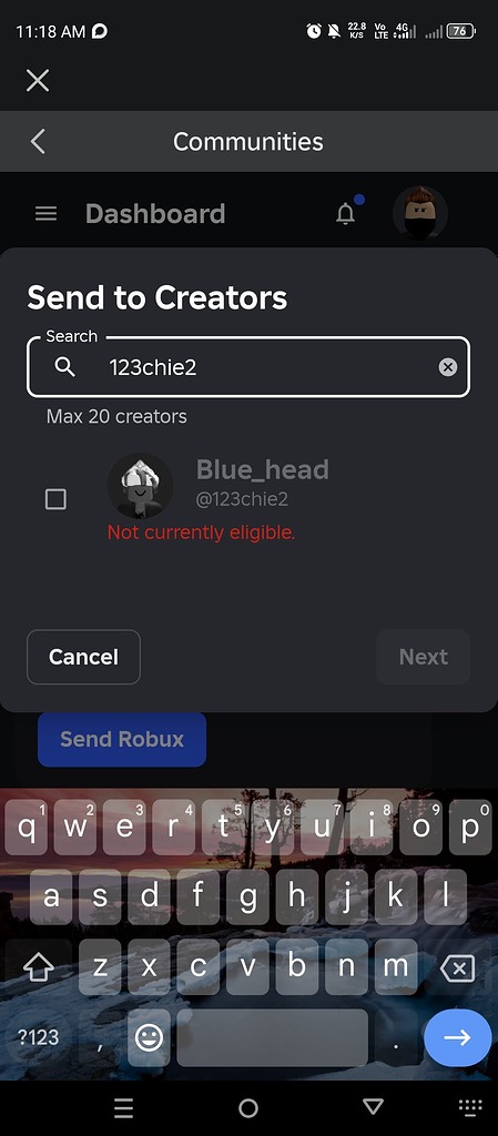 I cant send robux payouts to my member even his a member to my group for 1 month - Platform ...