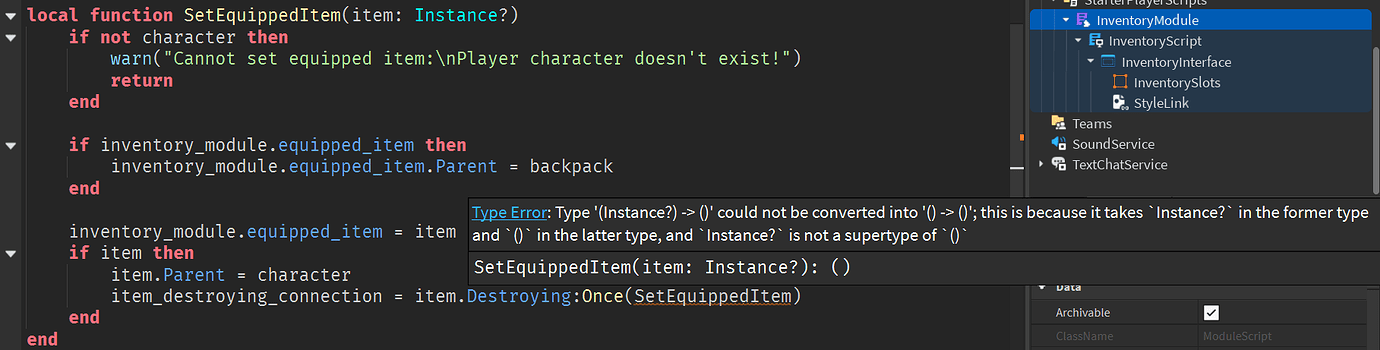 Weird strict type solver warning - Scripting Support - Developer Forum ...
