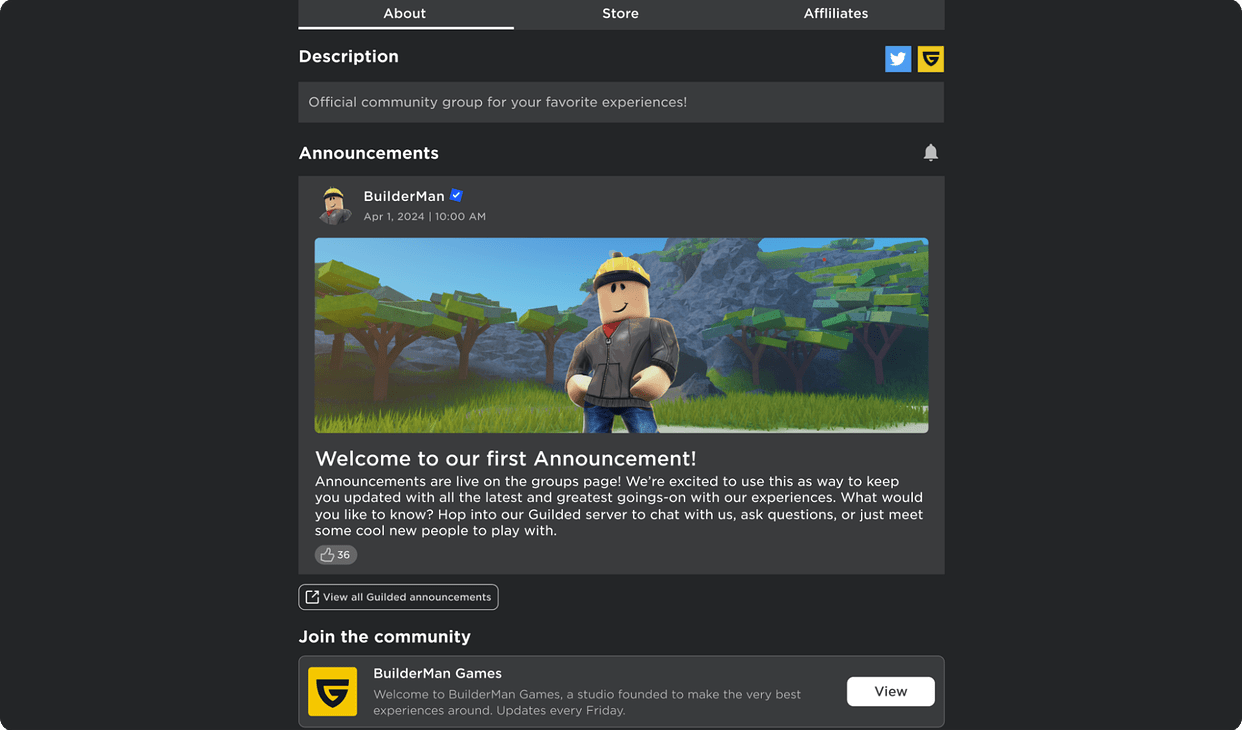 Introducing Announcements for Roblox Groups - Announcements - Developer ...