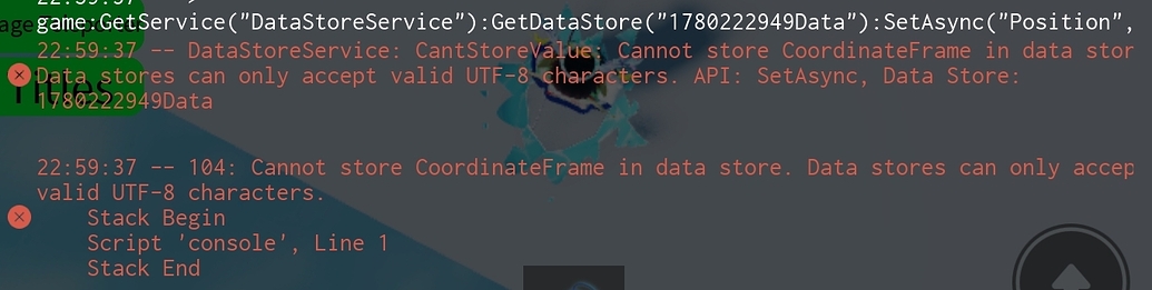 How To Store Cframe Values Into An Datastore Scripting Support