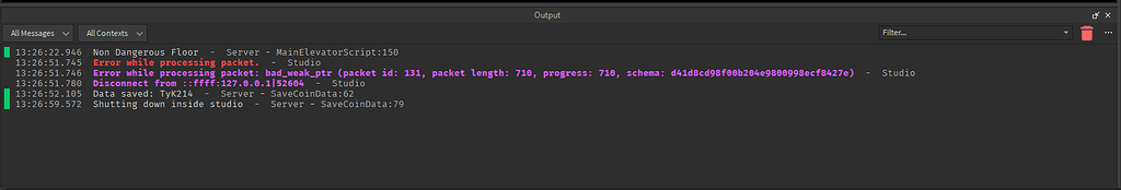 Error while processing packet - Scripting Support - Developer Forum | Roblox