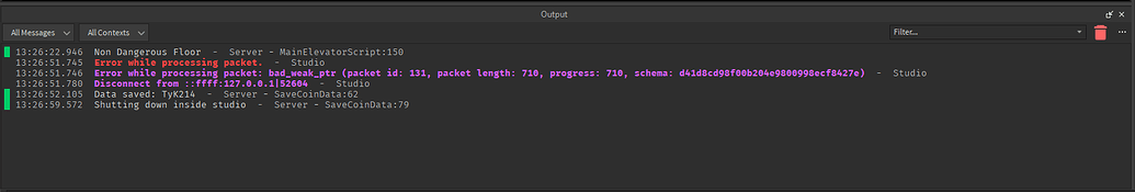 Error while processing packet - Scripting Support - Developer Forum | Roblox