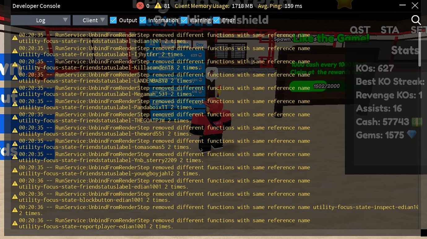 Unbind from renderstep warning - Engine Bugs - Developer Forum | Roblox