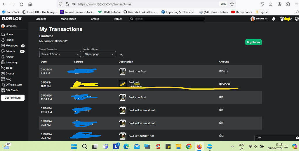 Robux not going into Transactions from Gamepasses - Platform Usage ...