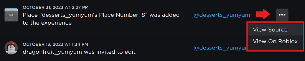 Activity History for Experiences in Creator Hub - Announcements ...
