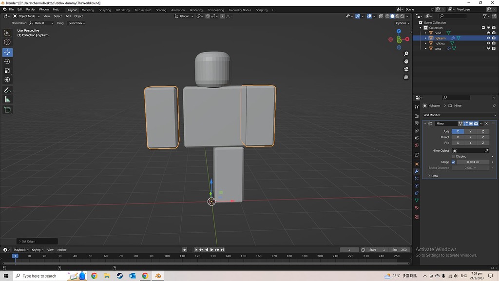 Why Is My Mirrored Object Separated So Much From My Original Object In Blender Building