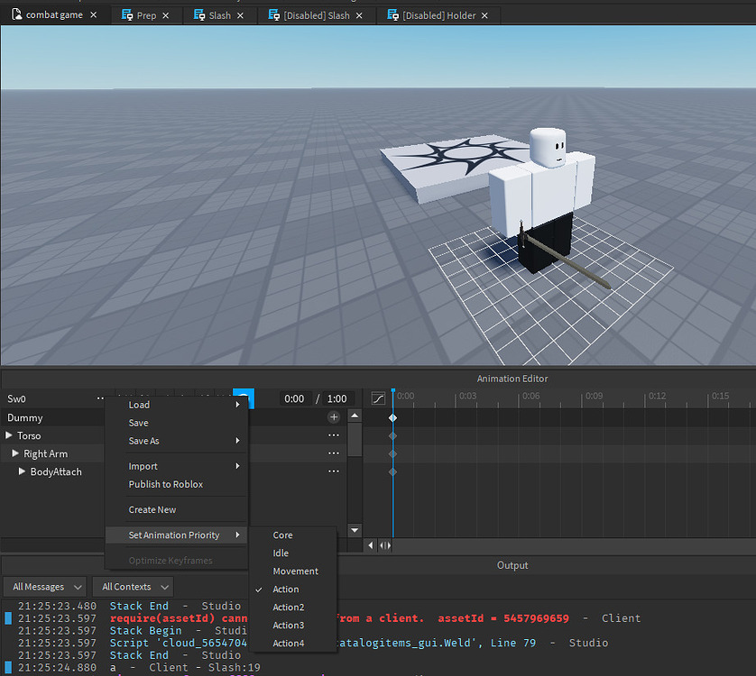 Animation Wont Play Properly Art Design Support Developer Forum Roblox 