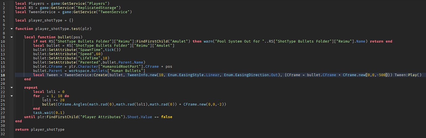 TweenService or CFraming w/RenderService ? : Bullet Hell Game - Scripting Support - Developer ...
