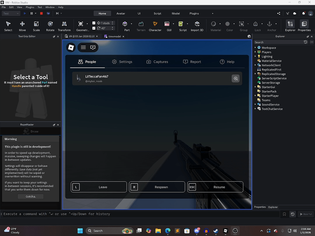 Viewmodel sway that rotates with the camera, Sort of like bodycam ...