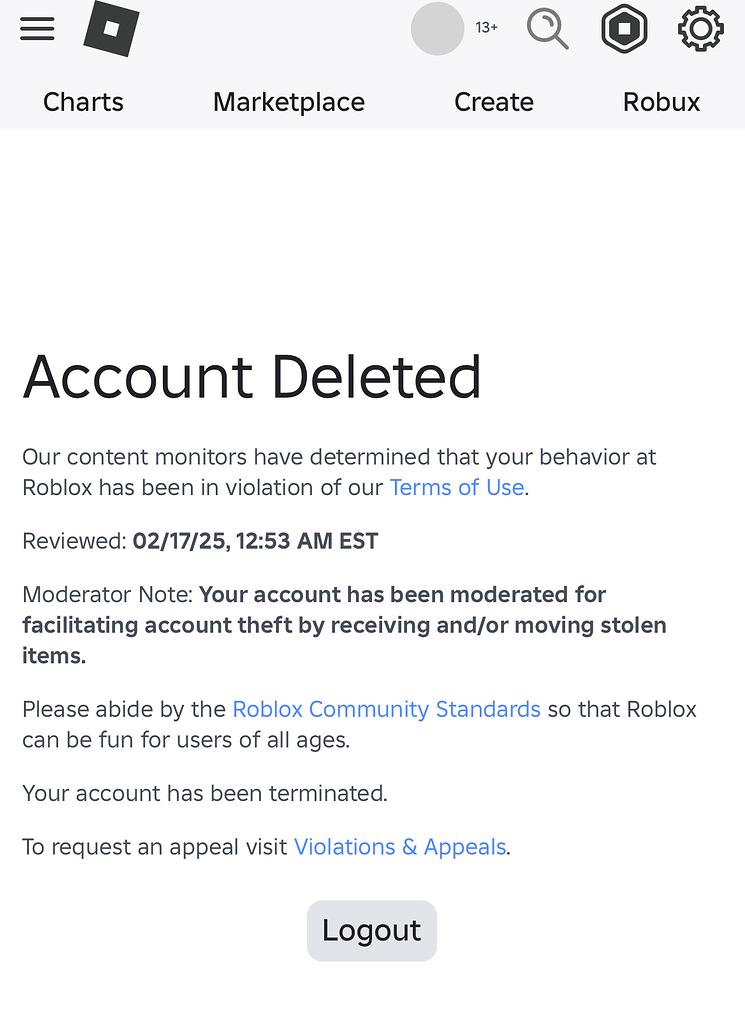 False Ban Appeal / Course of Action? - Platform Usage Support - Developer Forum | Roblox