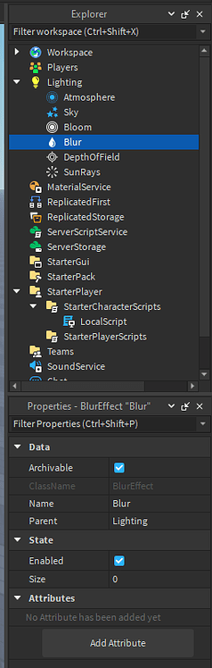 Blur on death and unblur on respawn - Scripting Support - Developer Forum | Roblox