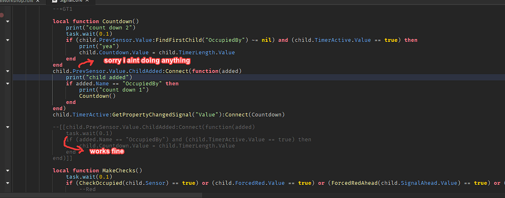 Alternate version of working function does not work - Scripting Support - Developer Forum | Roblox