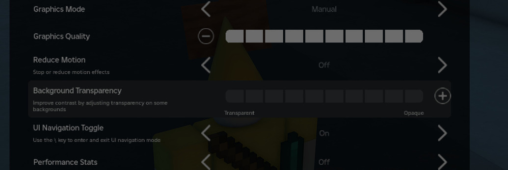 Roblox Settings UI quality is affected by Game Graphics bar. (Slider ...