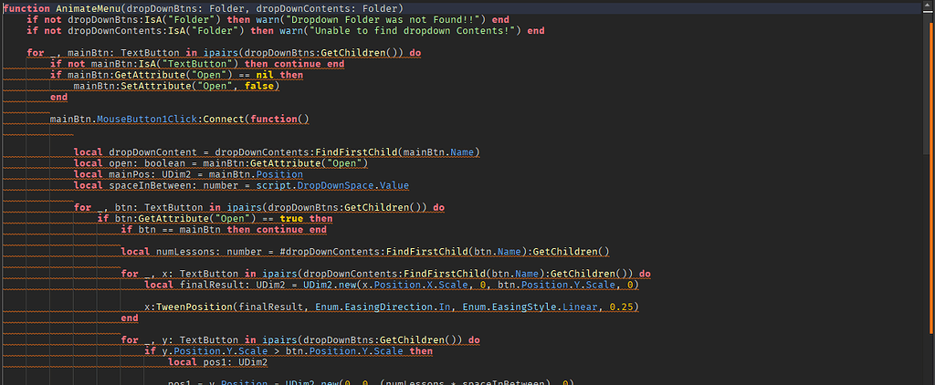 Orange Error Lines Under Code For No Reason - Scripting Support - Developer Forum | Roblox