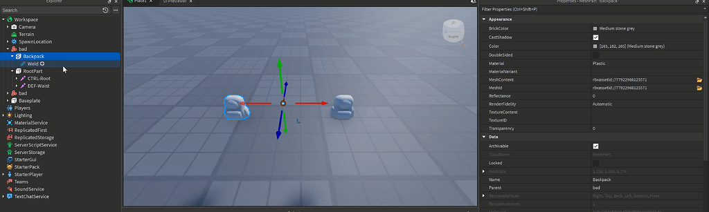 Welded Meshparts on a Skinned Rig can have an incorrect origin - Studio ...