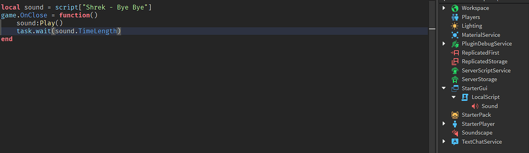 How to play a sound when player leaves the game? - Scripting Support - Developer Forum | Roblox