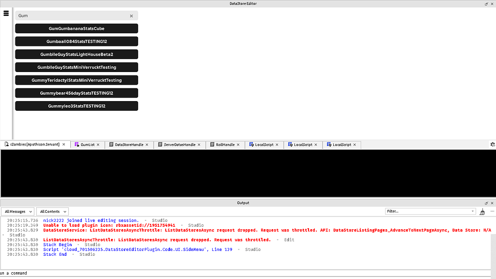 ListDataStoresAsyncThrottle issue - Scripting Support - Developer Forum ...