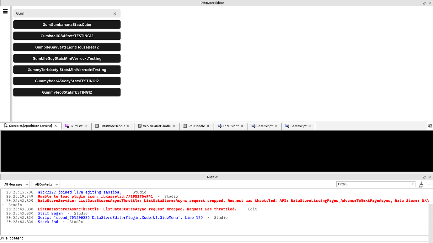 ListDataStoresAsyncThrottle issue - Scripting Support - Developer Forum ...