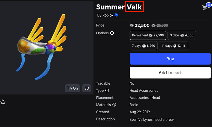 Naming inconsistency with "Summer Valk" - Catalog Asset Bugs ...