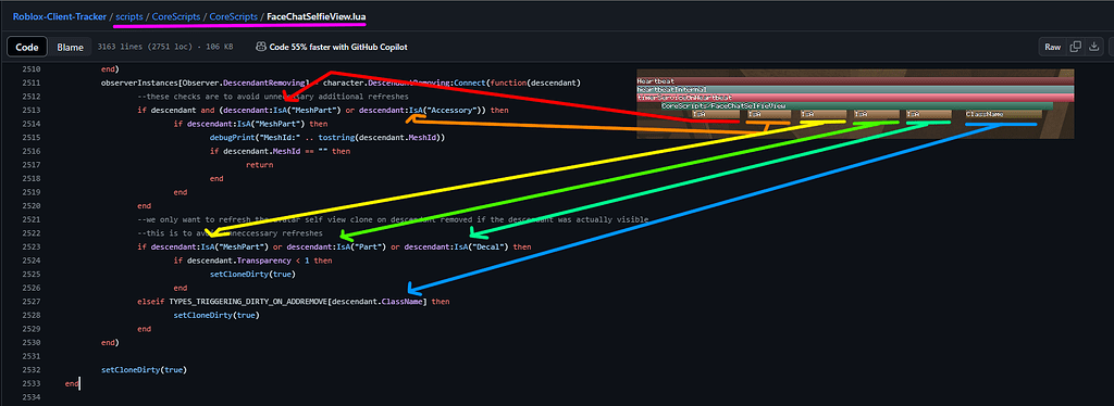 FaceChatSelfieView CoreScript Is Running Unneeded DescendantAdded ...