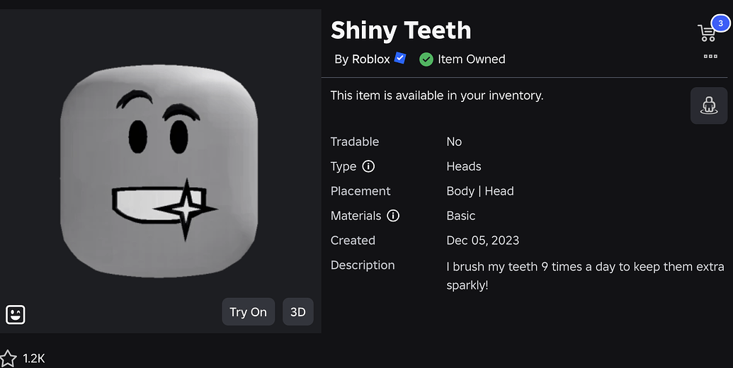 The “Shiny Teeth” dynamic head has an incorrect teeth color - Catalog ...
