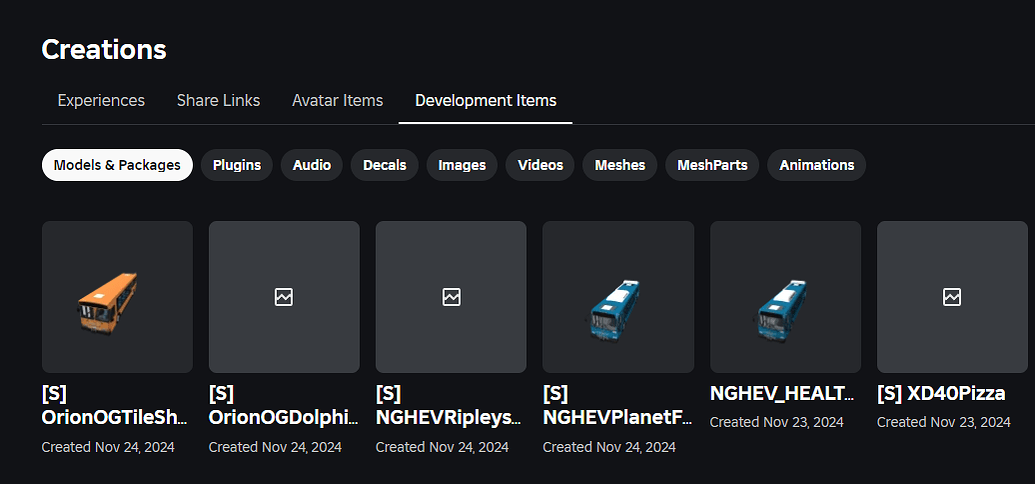Creator Hub failing to load group inventory's models/displaying ...