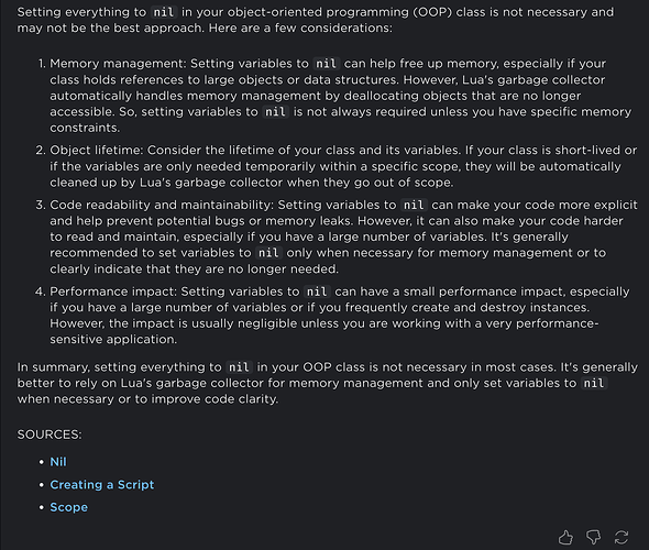 Should I set everything nil in my OOP class? - Scripting Support ...