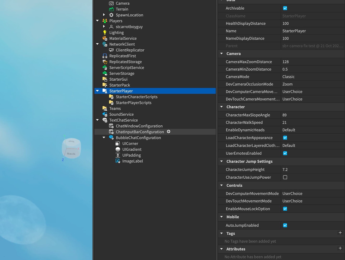 Roblox Studio camera stuck in fixed position on play test - Scripting ...