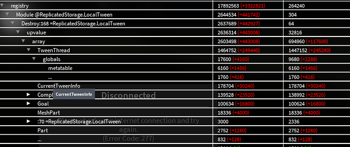 Tweening module having memory leak issues - Scripting Support - Developer Forum | Roblox