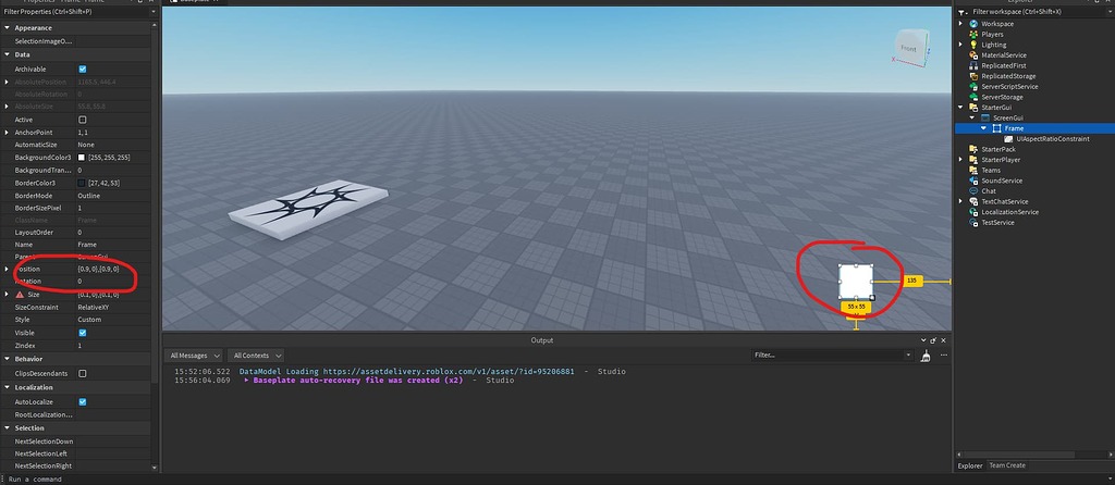 How to position frame in the corner with a little bit of offset so it's ...